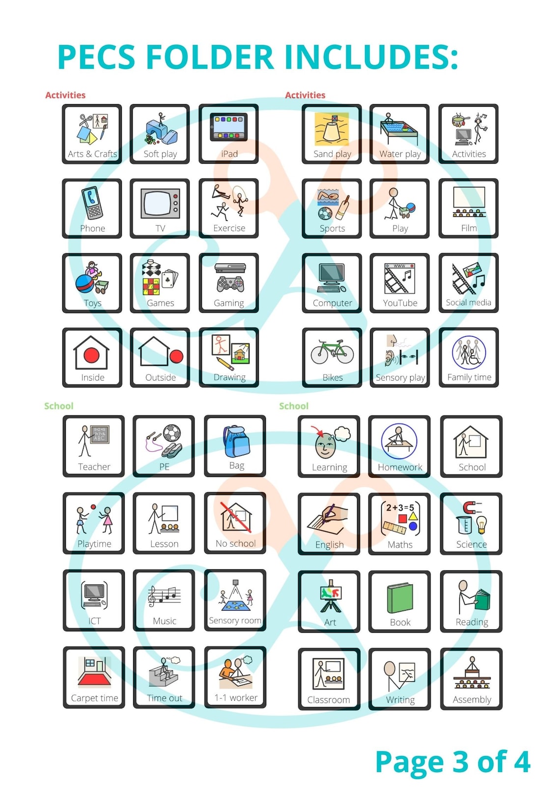 PECS Folder Book. A4. Symbols. Widget. Schedule. Special | Etsy