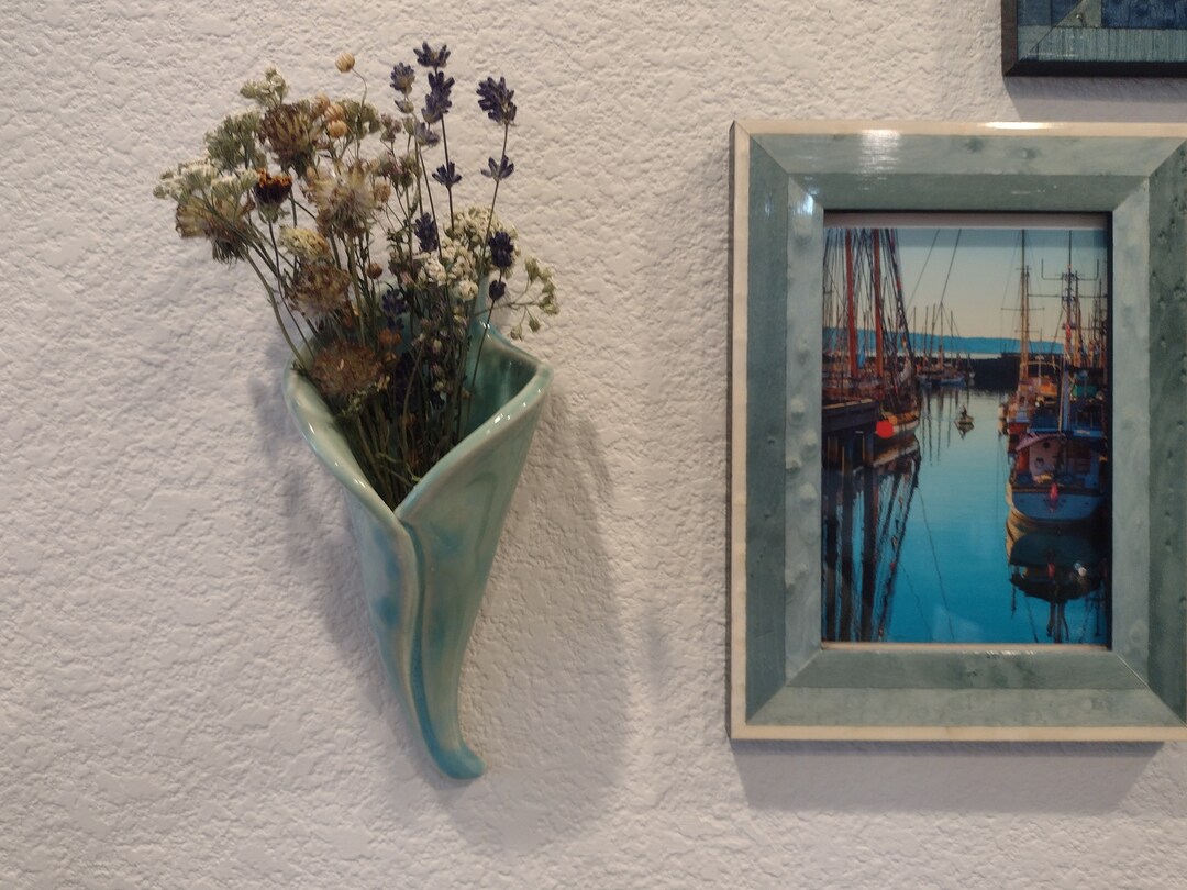 Ceramic Wall Pocket, Ceramic Wall Vase, Ceramic Wall Hanging, Ceramic ...