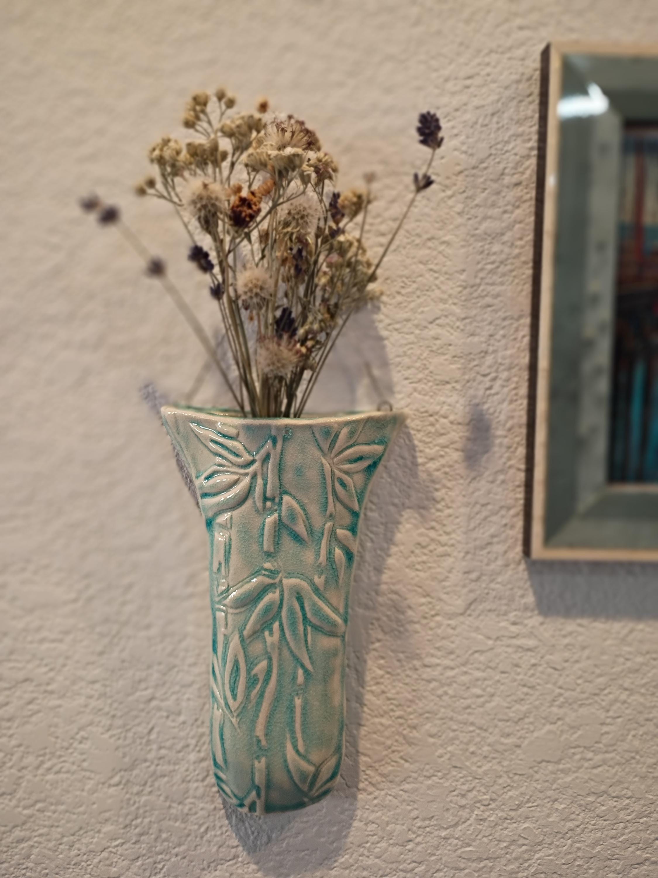 Ceramic Wall Pocket, Ceramic Wall Vase, Ceramic Wall Hanging, Ceramic ...