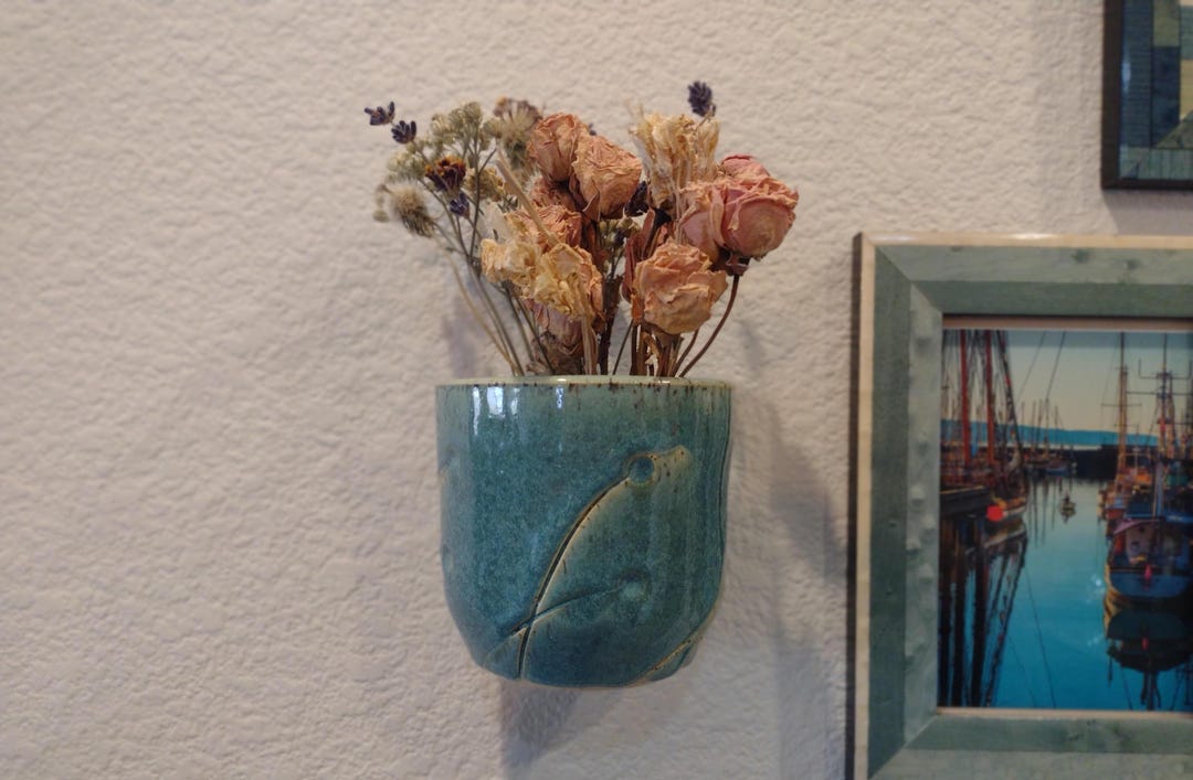 Ceramic Wall Pocket, Ceramic Wall Vase, Ceramic Wall Hanging, Ceramic ...