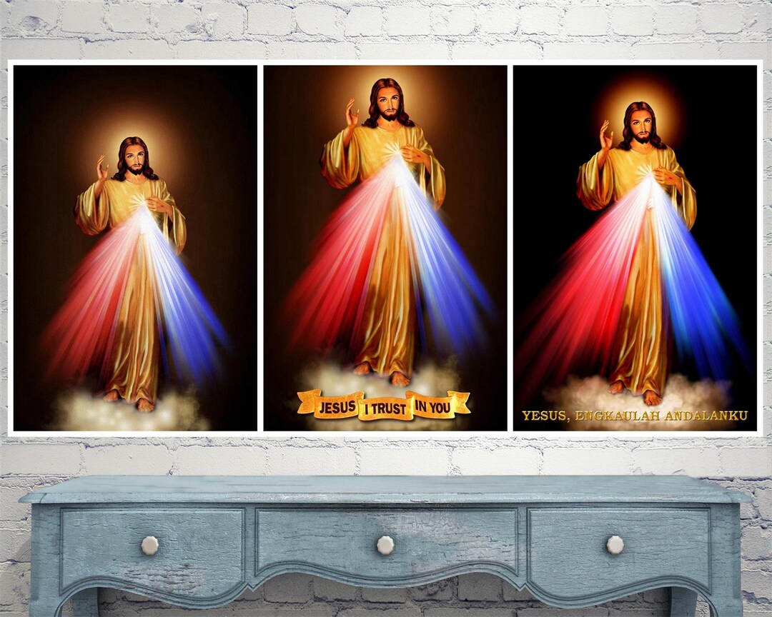 Divine Mercy Love Jesus Christ Motivational Poster Silk Wall - Etsy