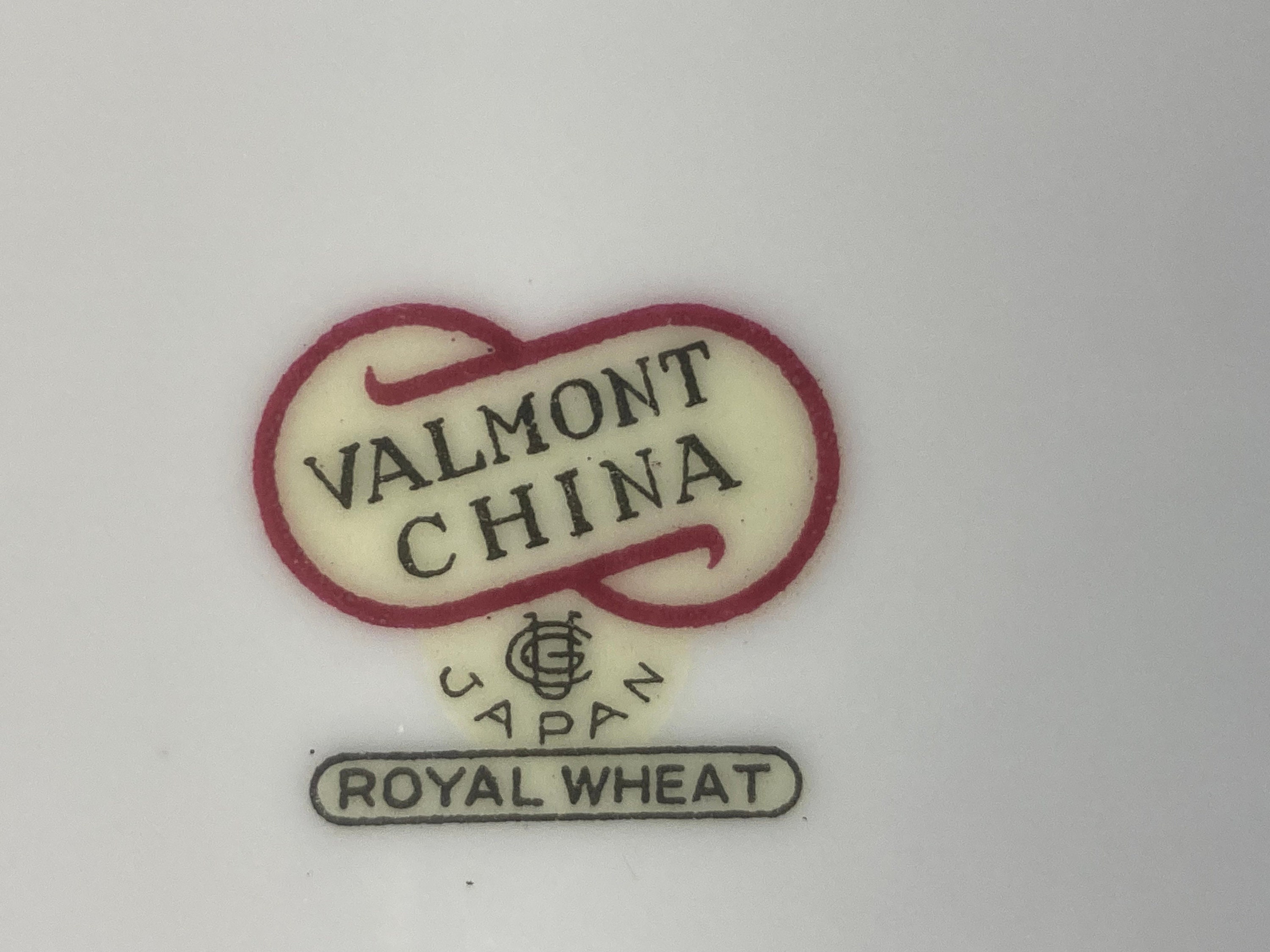 Vintage Valmont China Royal Wheat 6.5" Bread and Butter Plate Made in ...