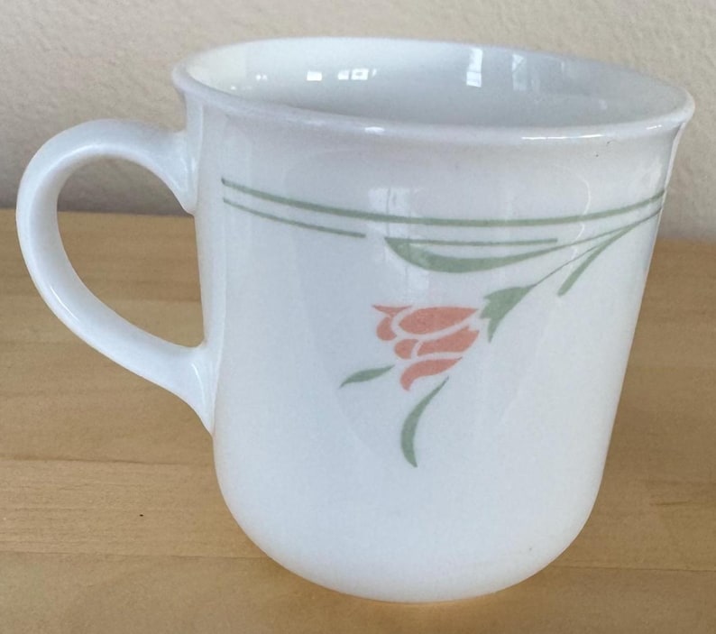 Set of 6 Vintage Corelle by Corning "peach Garland" 8 Oz Mugs - Etsy