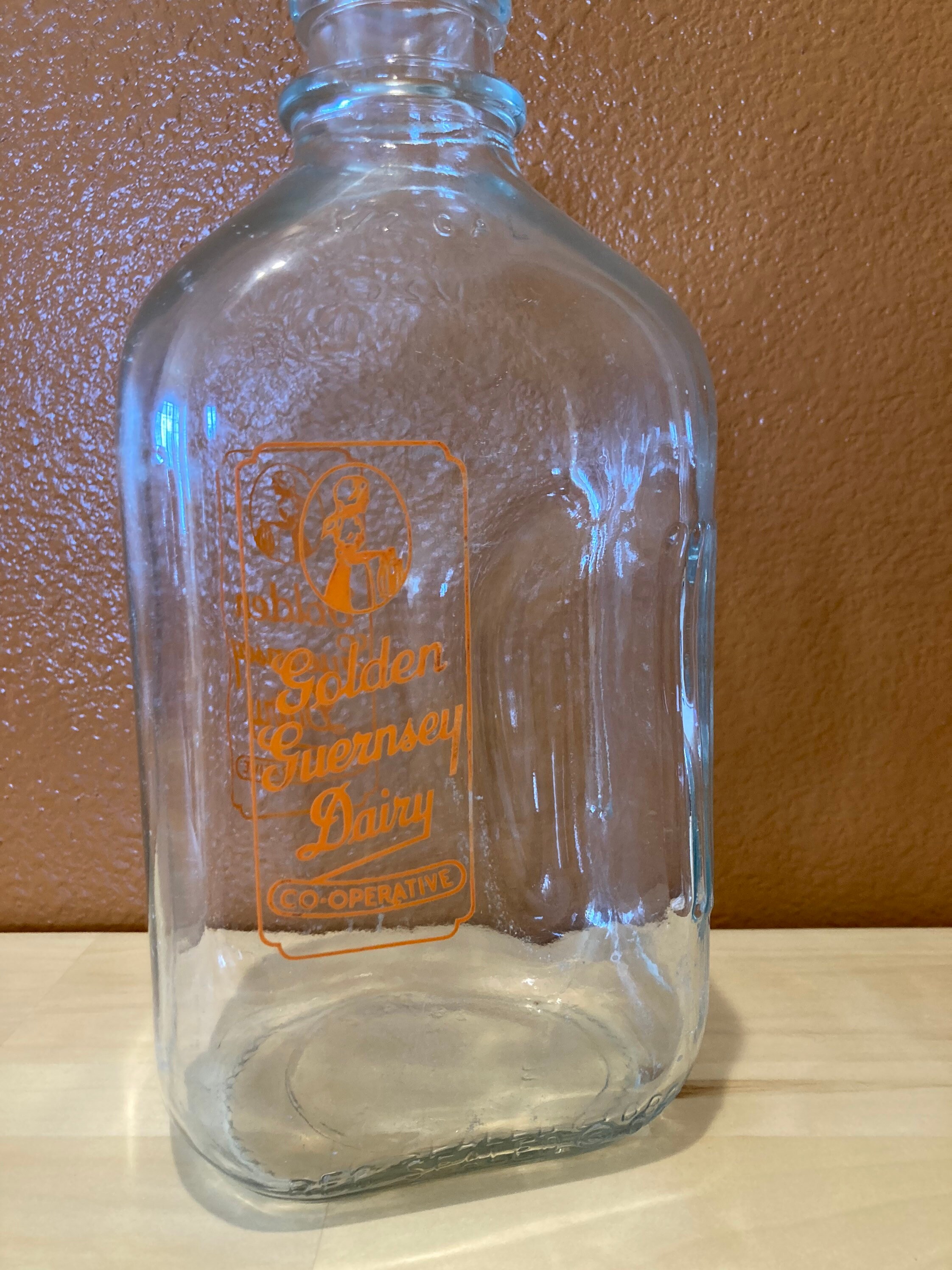 Vintage Golden Guernsey Half Gallon Glass Milk Bottle - Etsy
