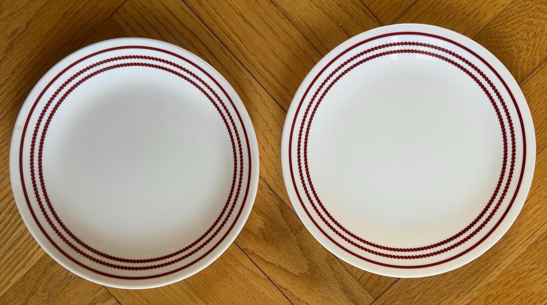 Set of 2 Vintage Corelle by Corning Vitrelle "ruby Red" 8.5" Round ...