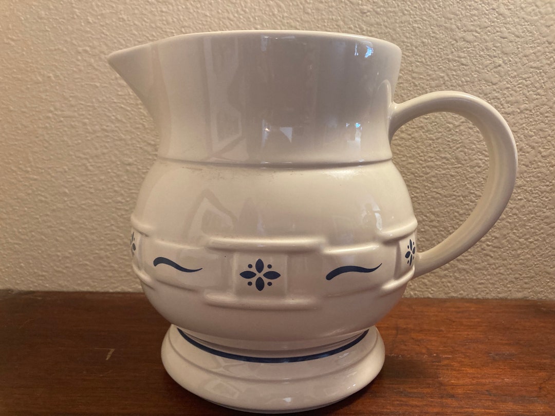 Longaberger Pottery Woven Traditions Pattern 2 Quart/64 Ounce Beverage ...