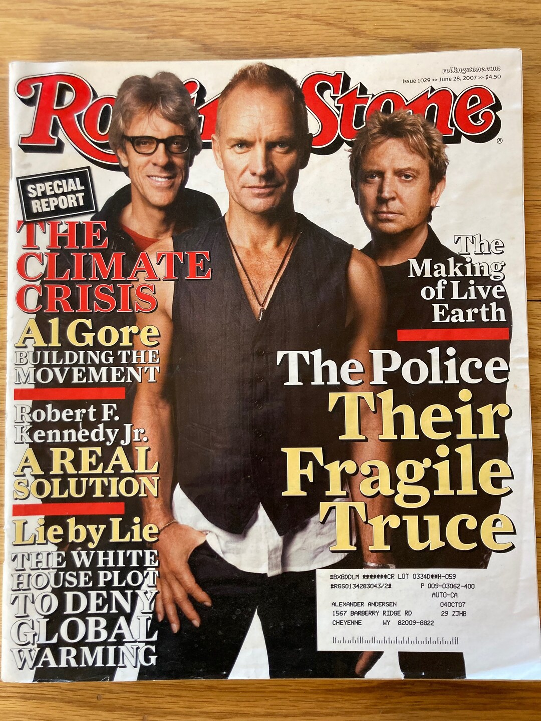 Rolling Stone Magazine Police Cover June 28, 2007 Issue 1029 - Etsy