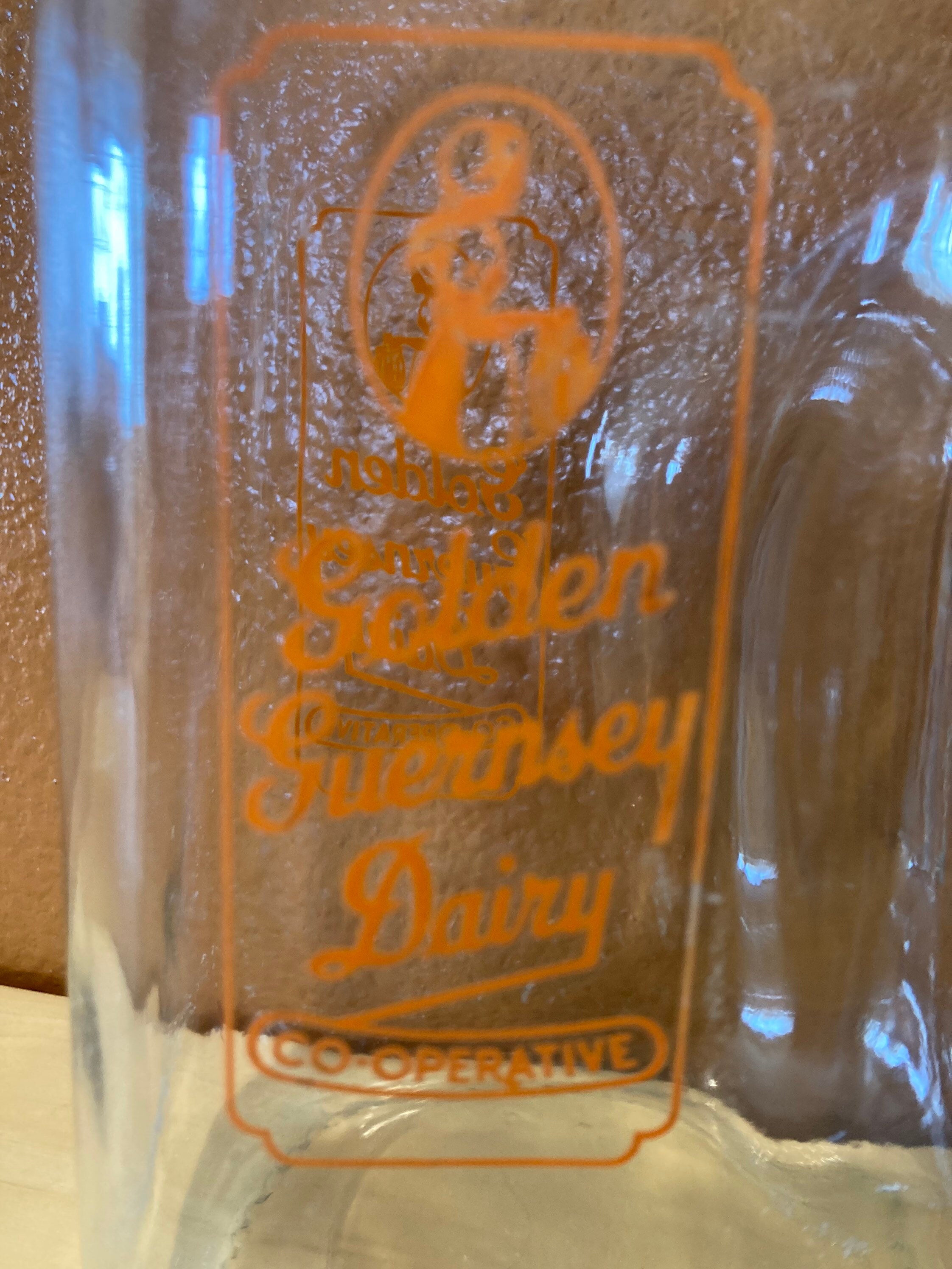 Vintage Golden Guernsey Half Gallon Glass Milk Bottle - Etsy