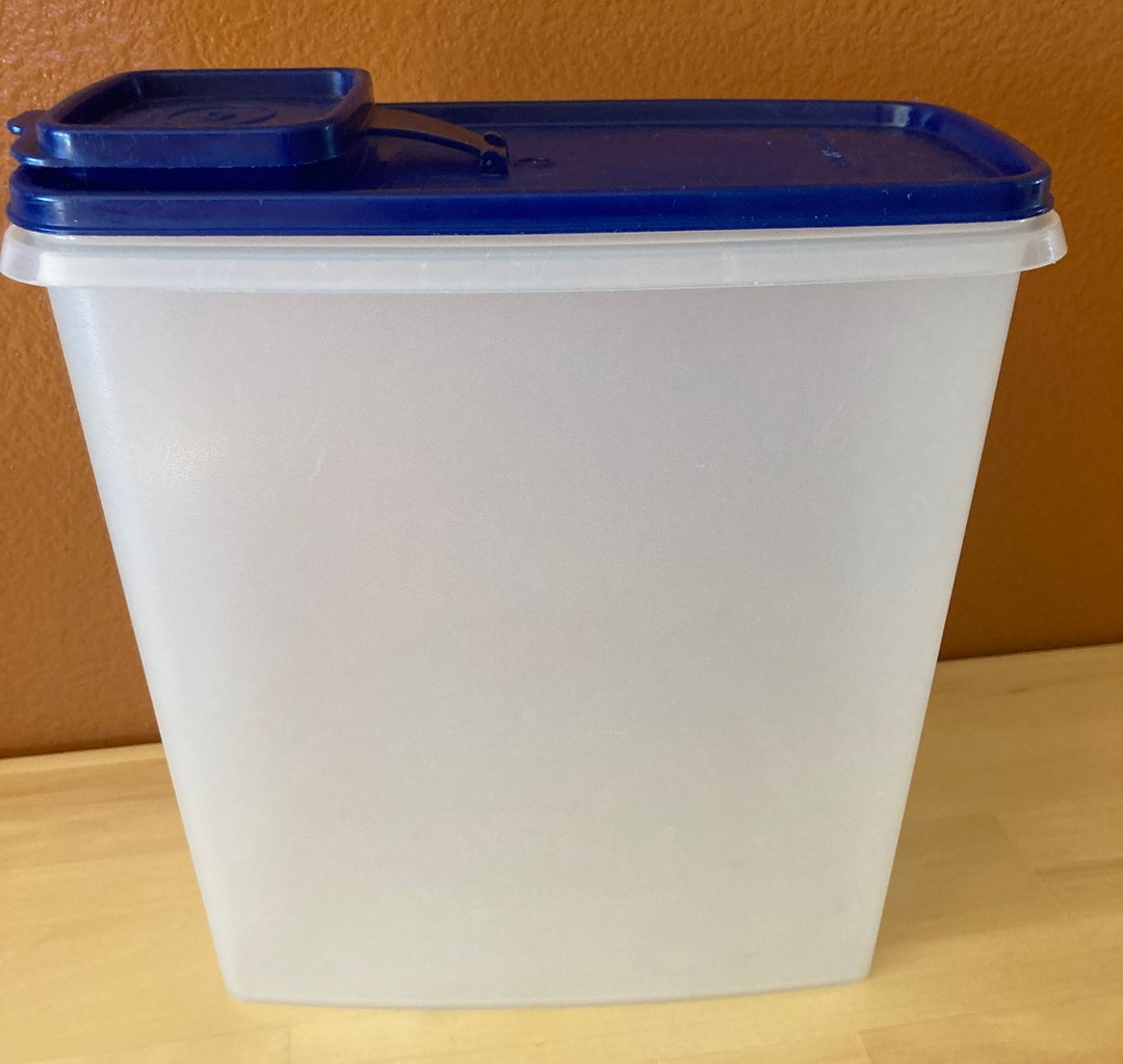 Vintage 3-piece Tupperware Large Sheer Cereal Keeper #1588-1 With Blue ...