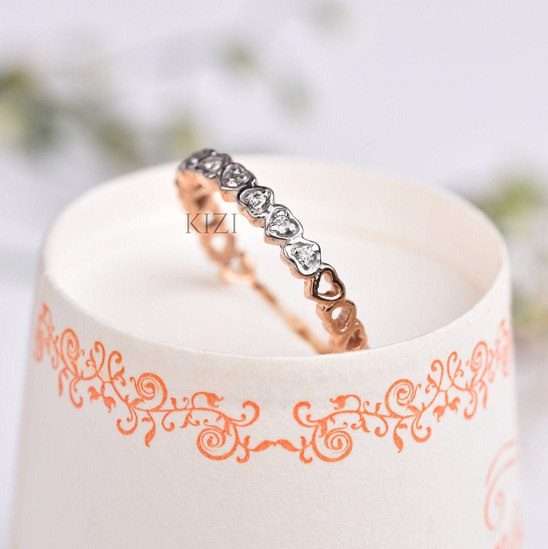 Einzigartiger Herz Form Ehering EF / VVS Lab Diamant Ehering - Etsy.de