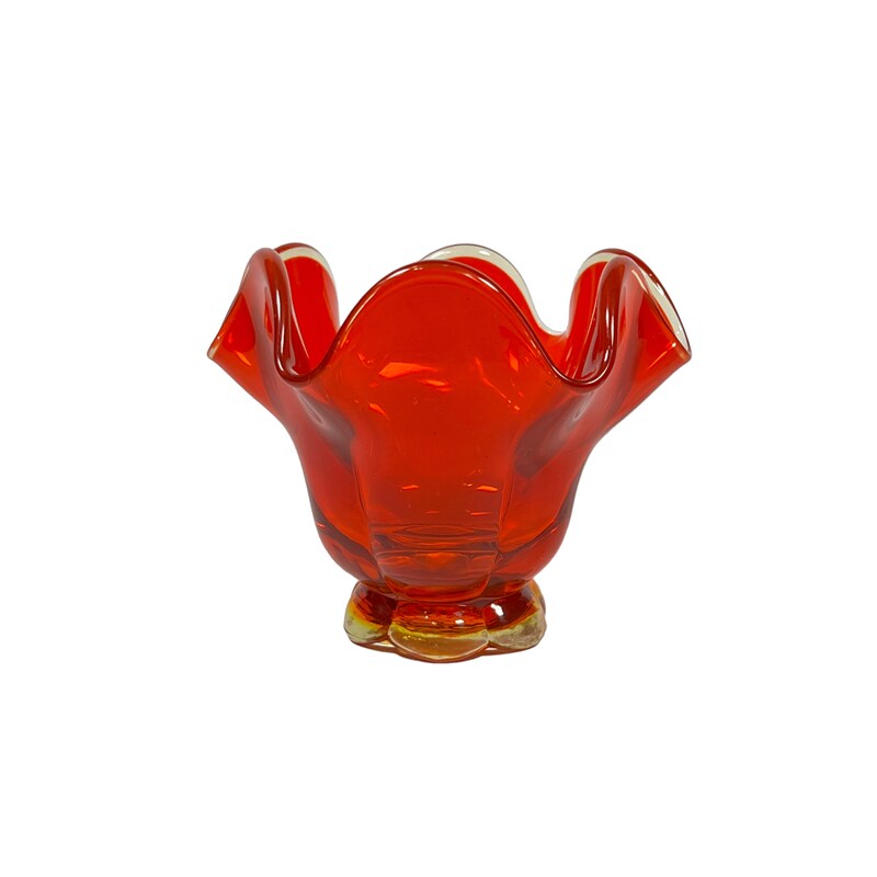 1960s Orange Glass Vase - Etsy