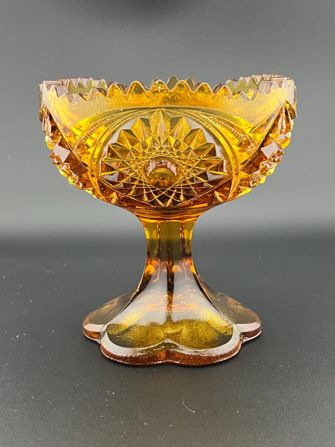 Vintage Kemple Martec (petalfoot) Amber Compote - Etsy