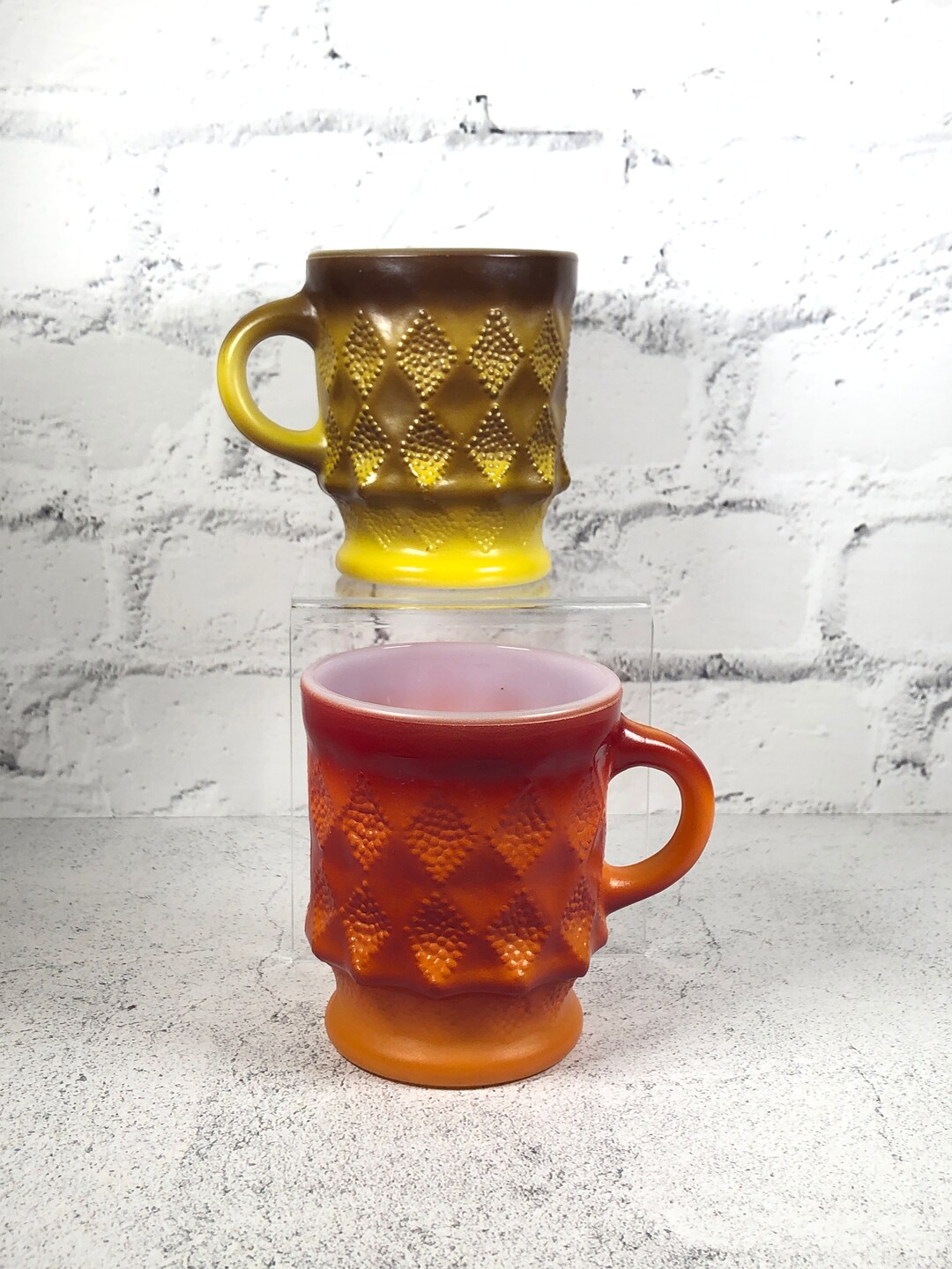 Vintage Fire King Kimberly Mugs You Pick Orange or Yellow - Etsy