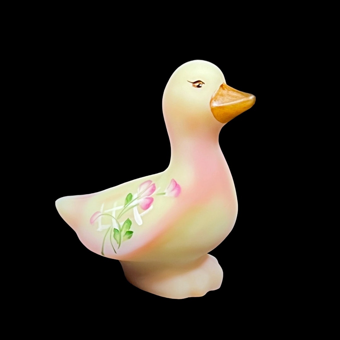 Fenton Burmese Glass Hand Painted Goose White Trellis and - Etsy