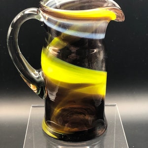 Slag Glass / End of Day Glass Mini Pitcher Swirl Colors Art Glass Gift ...