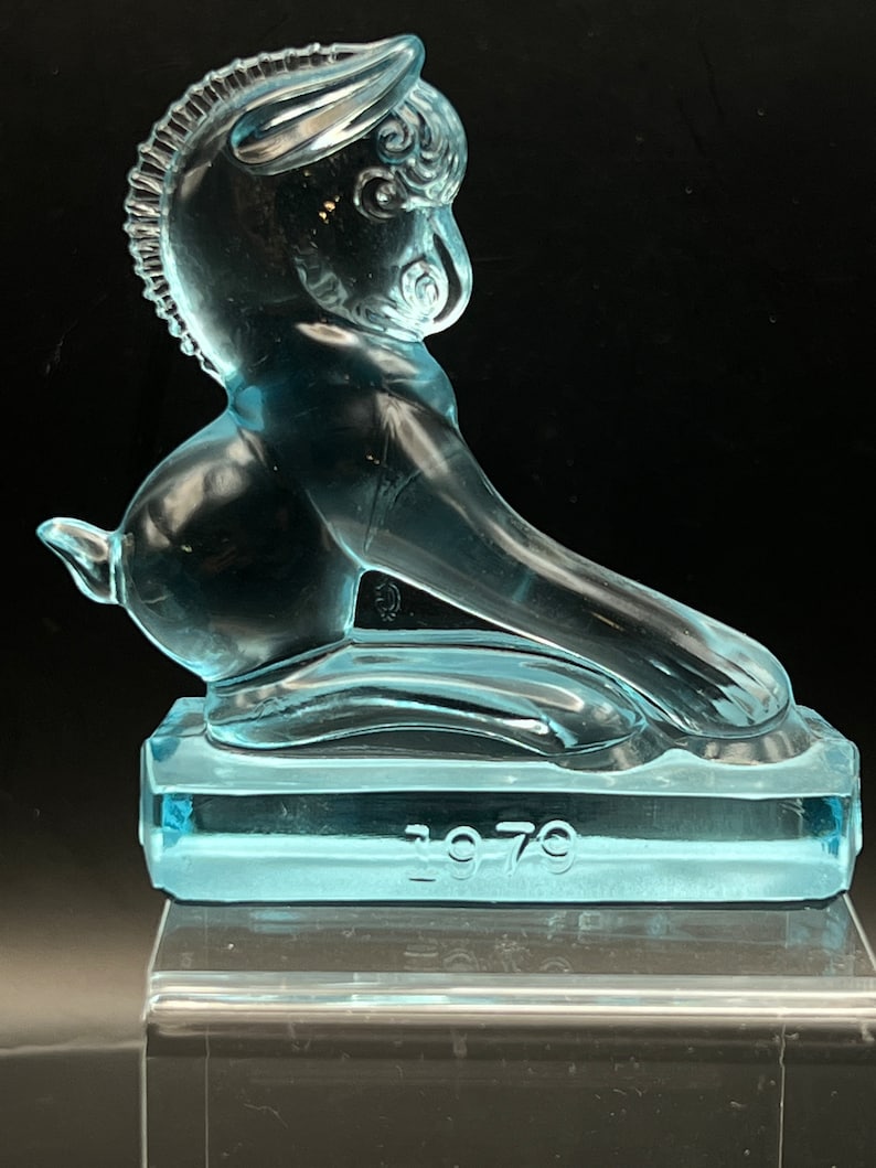 Imperial Glass balking Colt Pale Blue Glass - Etsy