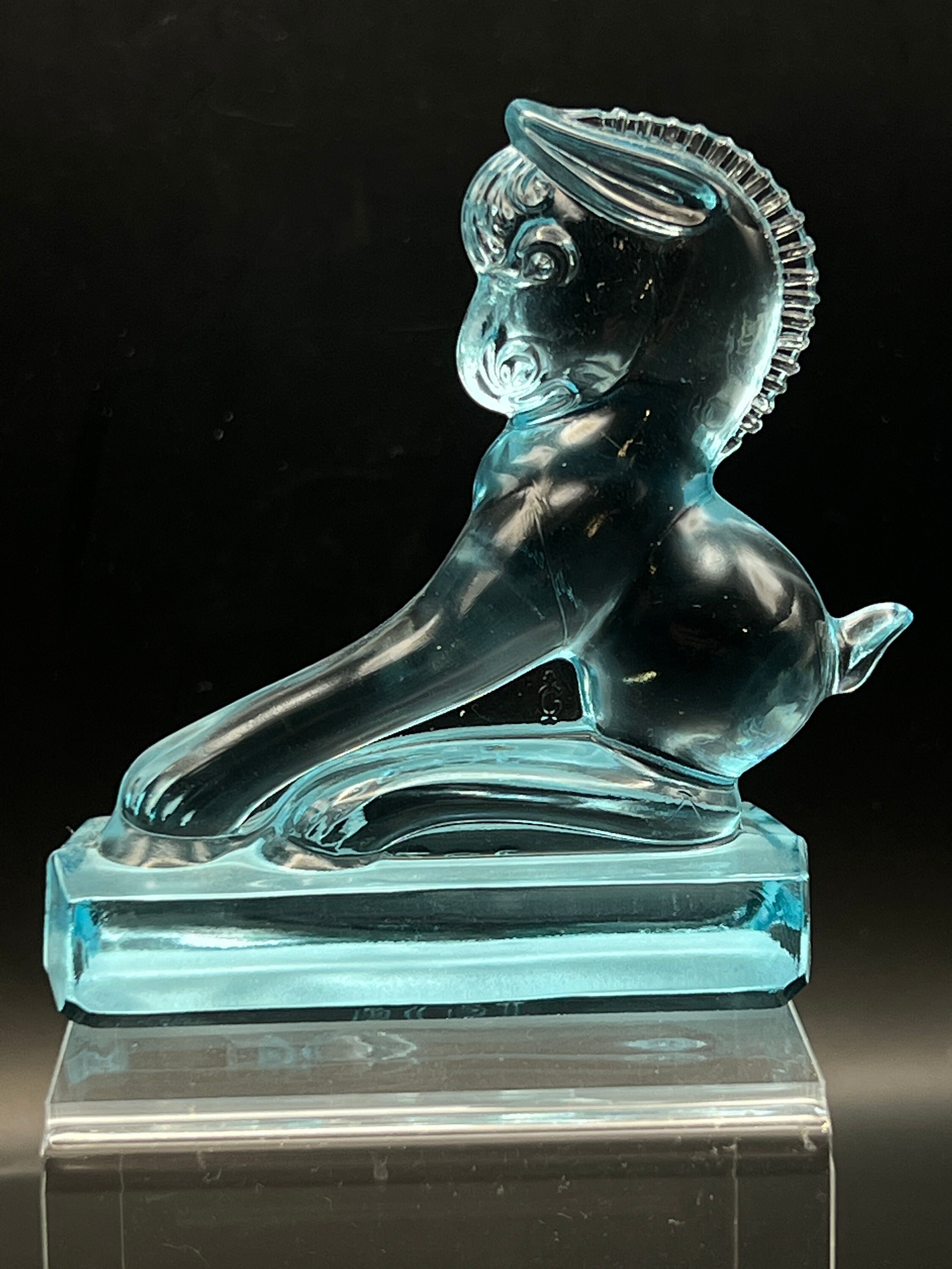 Imperial Glass balking Colt Pale Blue Glass - Etsy