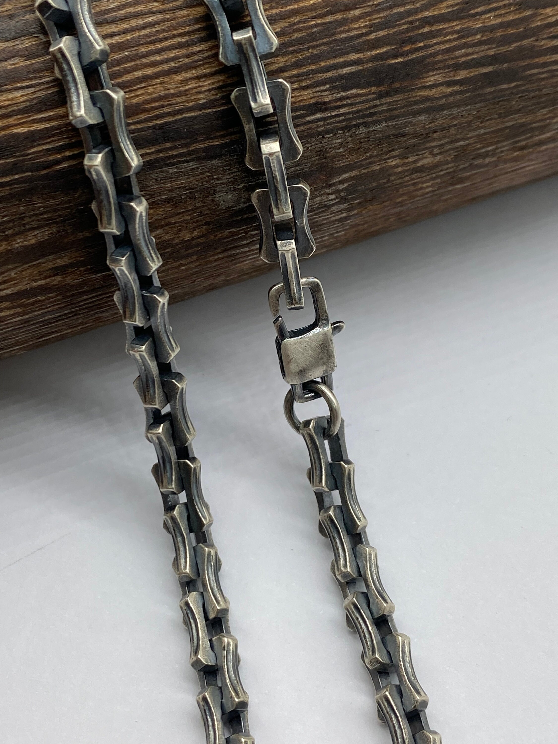 6mm Oxidized Silver Chain Dragon Bone Chain Cable Chain 925 - Etsy