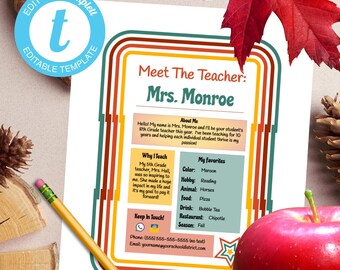 Meet the Teacher Retro - Etsy