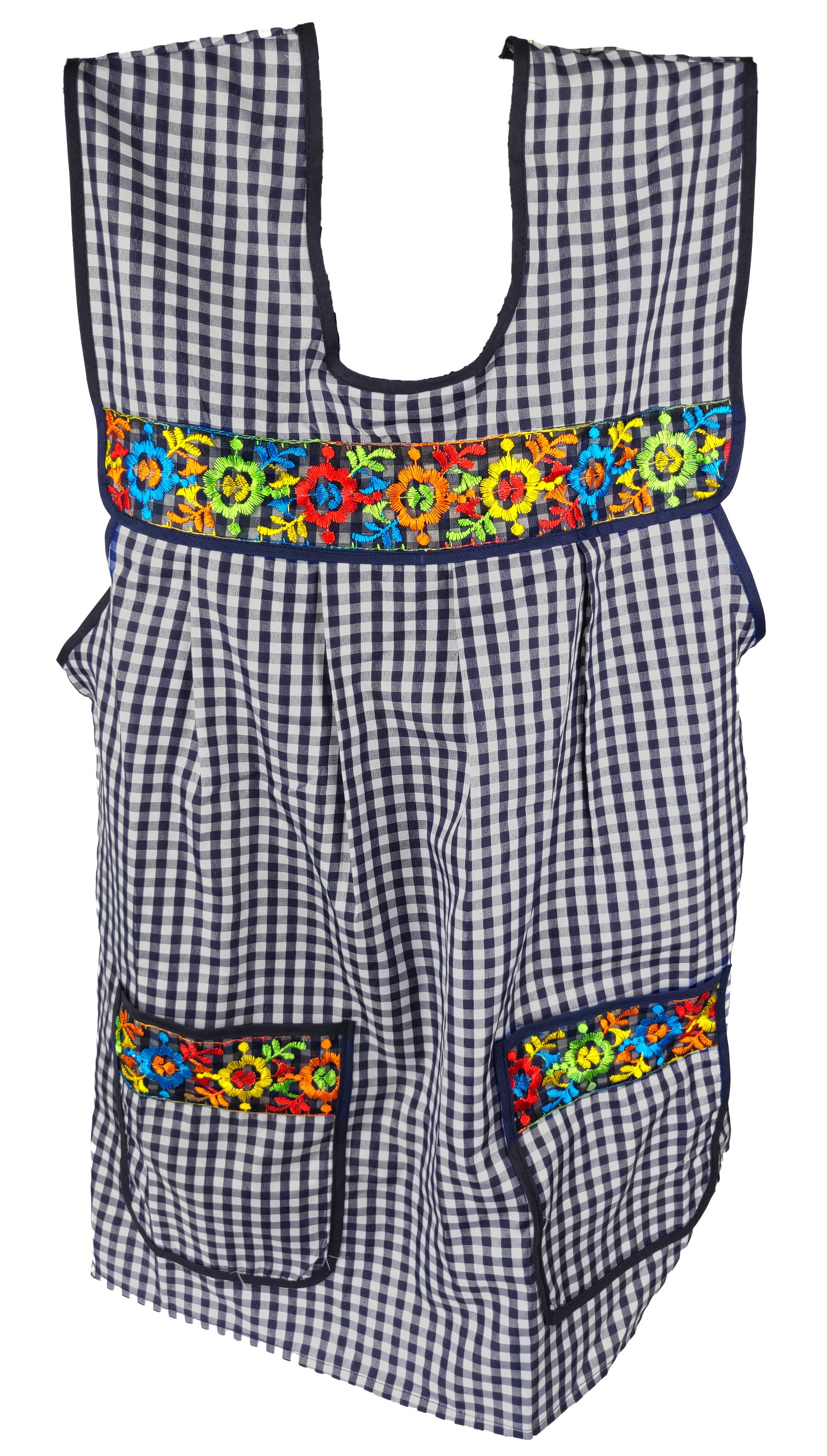 Traditional Mexican Apron for Women With Pockets and Beautiful Flower ...