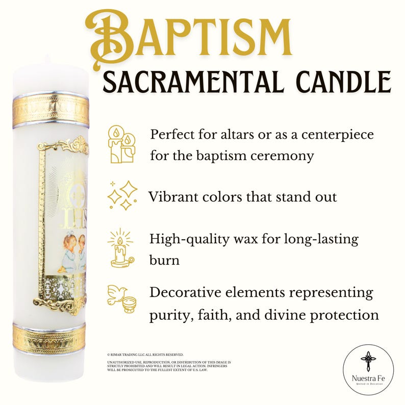 Authentic Baptism Candle Made by Mexican Artisans at La Villa De ...