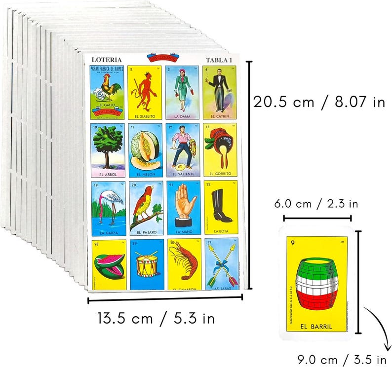The Original Loteria Mexican Bingo Game With 100 Mexican Pesos for 20 ...