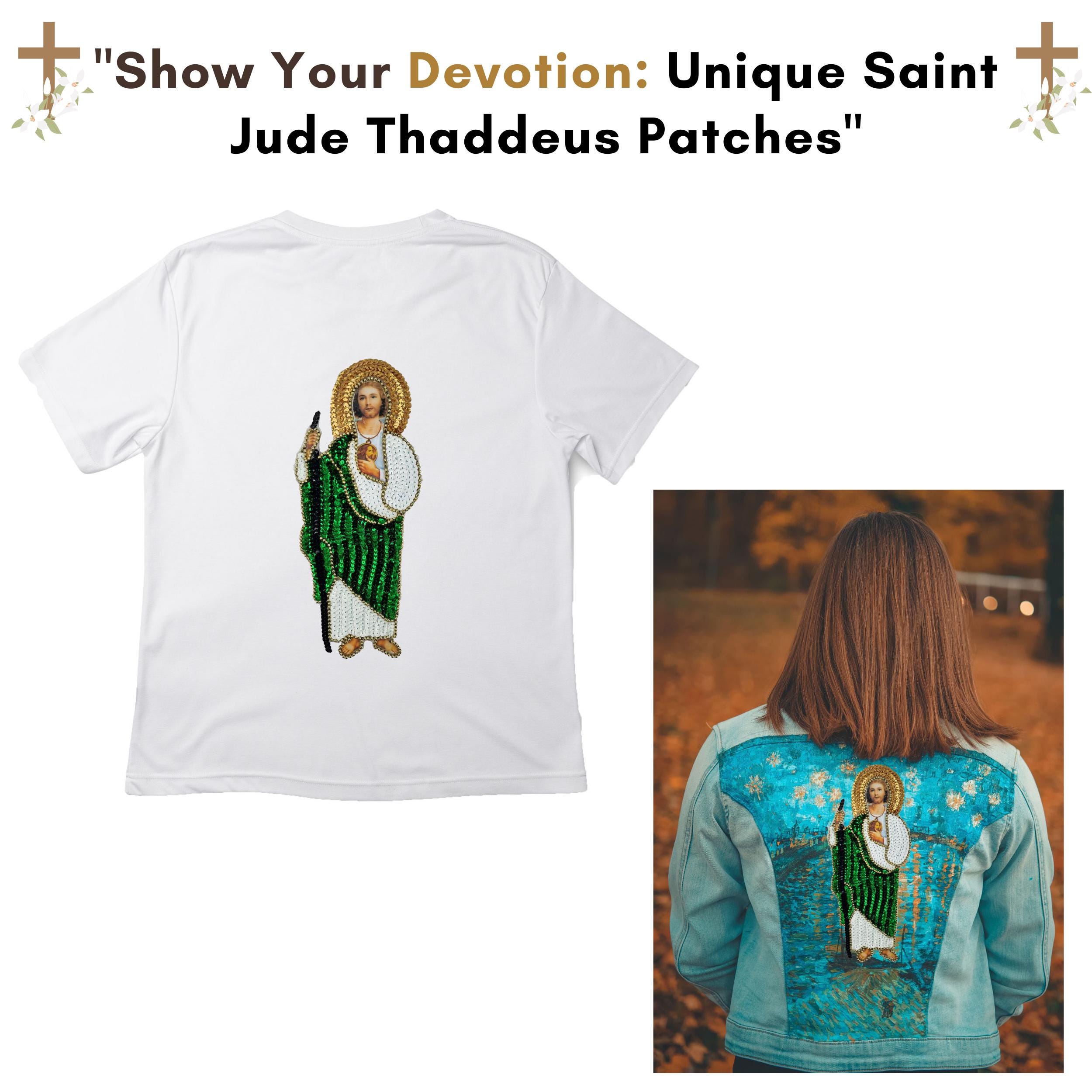 San Judas Tadeo Sequin Applique Patch It Can Be Sewed/glued on Caps and ...