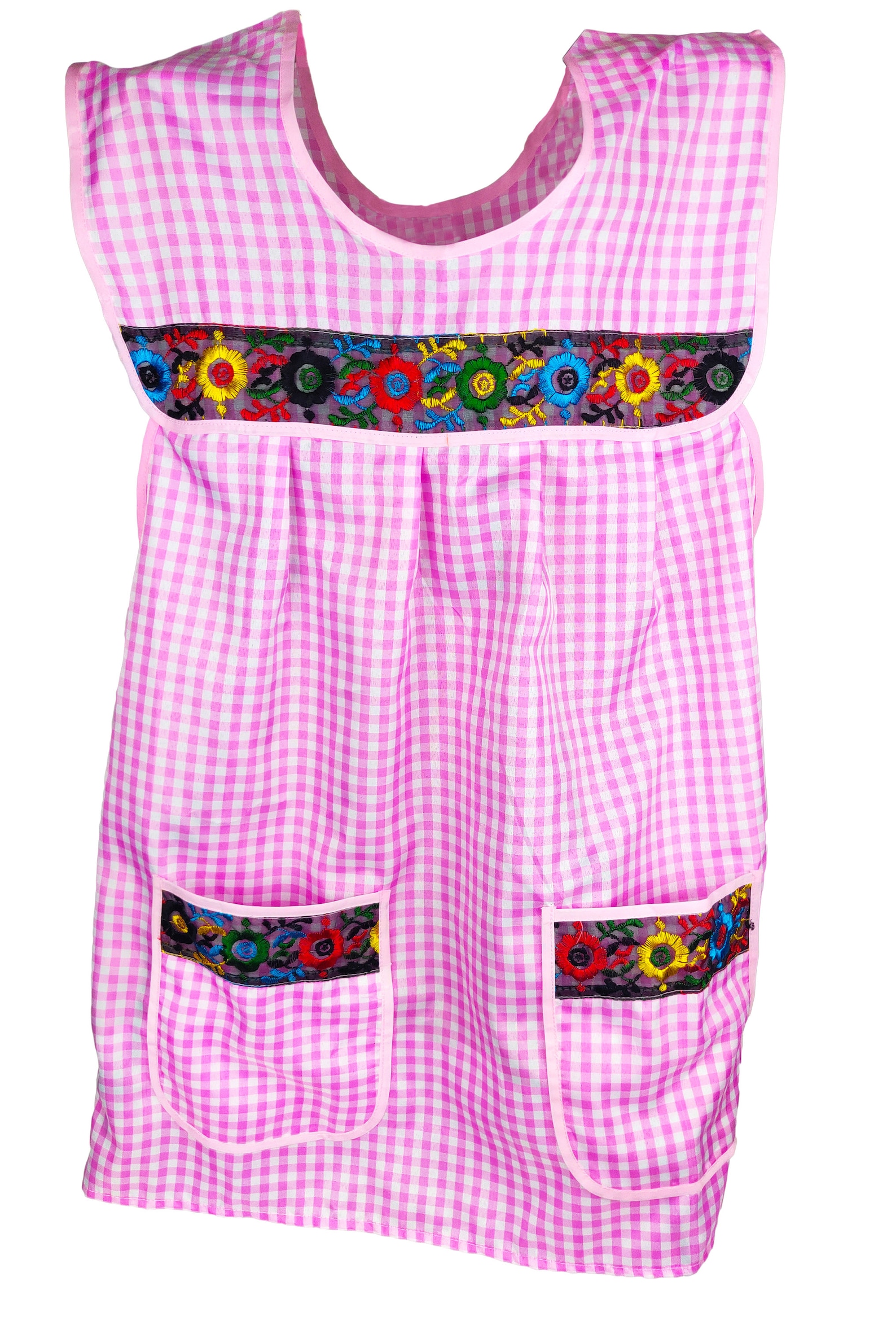 Traditional Mexican Apron for Women With Pockets and Beautiful Flower ...