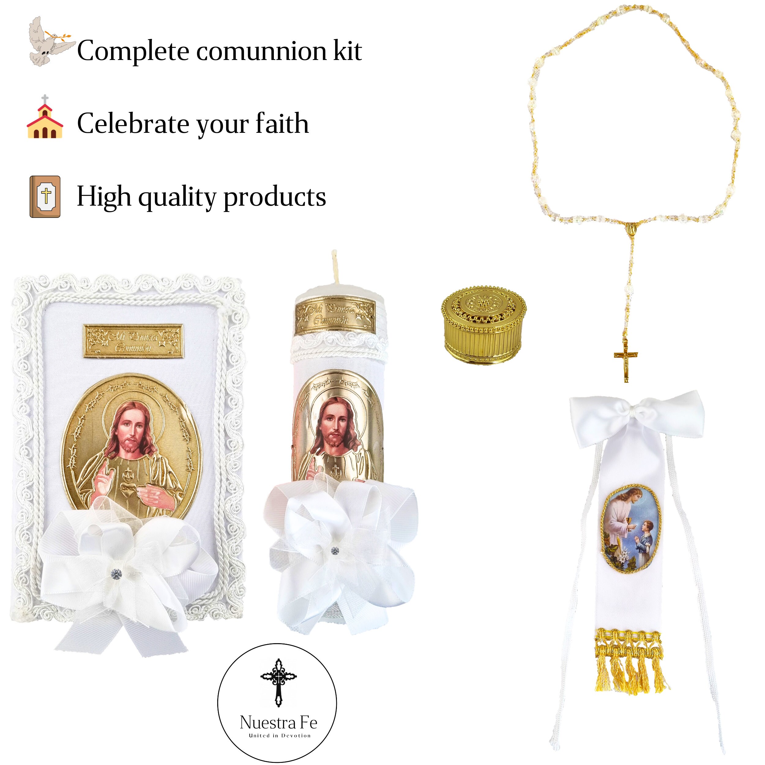 First Communion Candle and Bible Bible and First Communion Candle ...