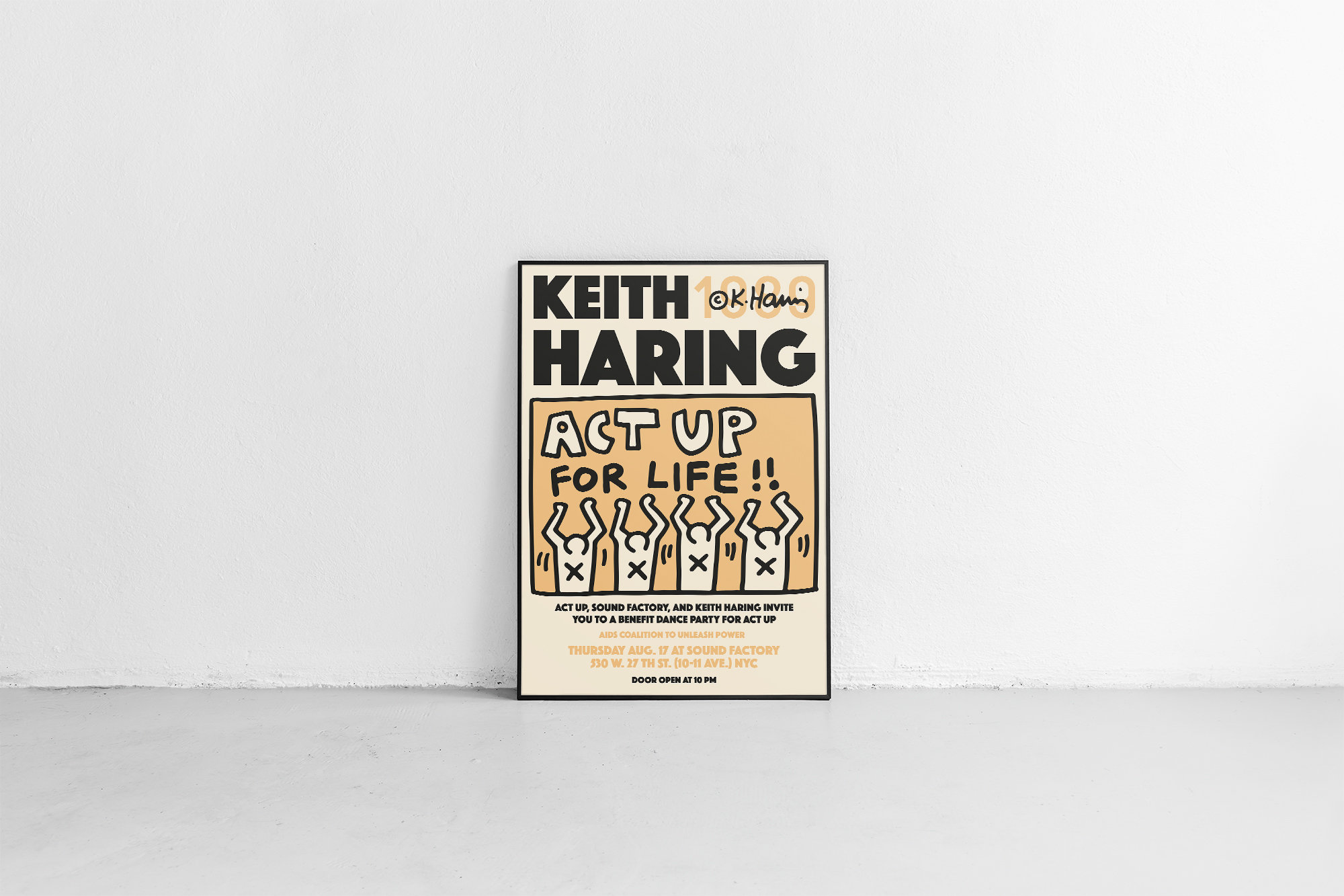 Keith Haring Act up for Life Exhibition Poster - Keith Haring Print - Exhibition Print ...