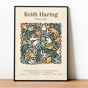 Keith Haring Party of Life Exhibition Poster Keith Haring Print ...