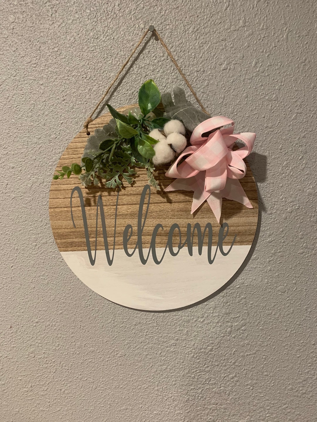 Wood Round Welcome - Etsy