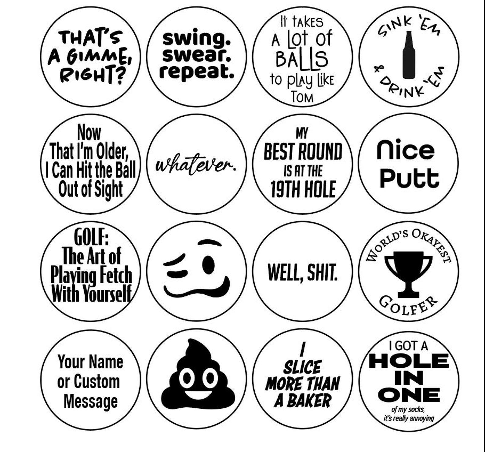 Funny Personalized Golf Ball Markers Magnet Version Now | Etsy