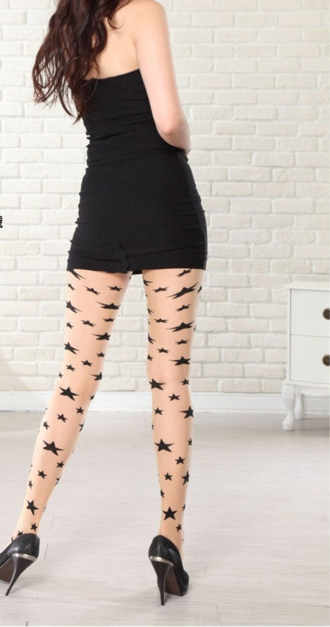 Tights - Durable Tights - Black Stars (fashionable High Quality Tights ...