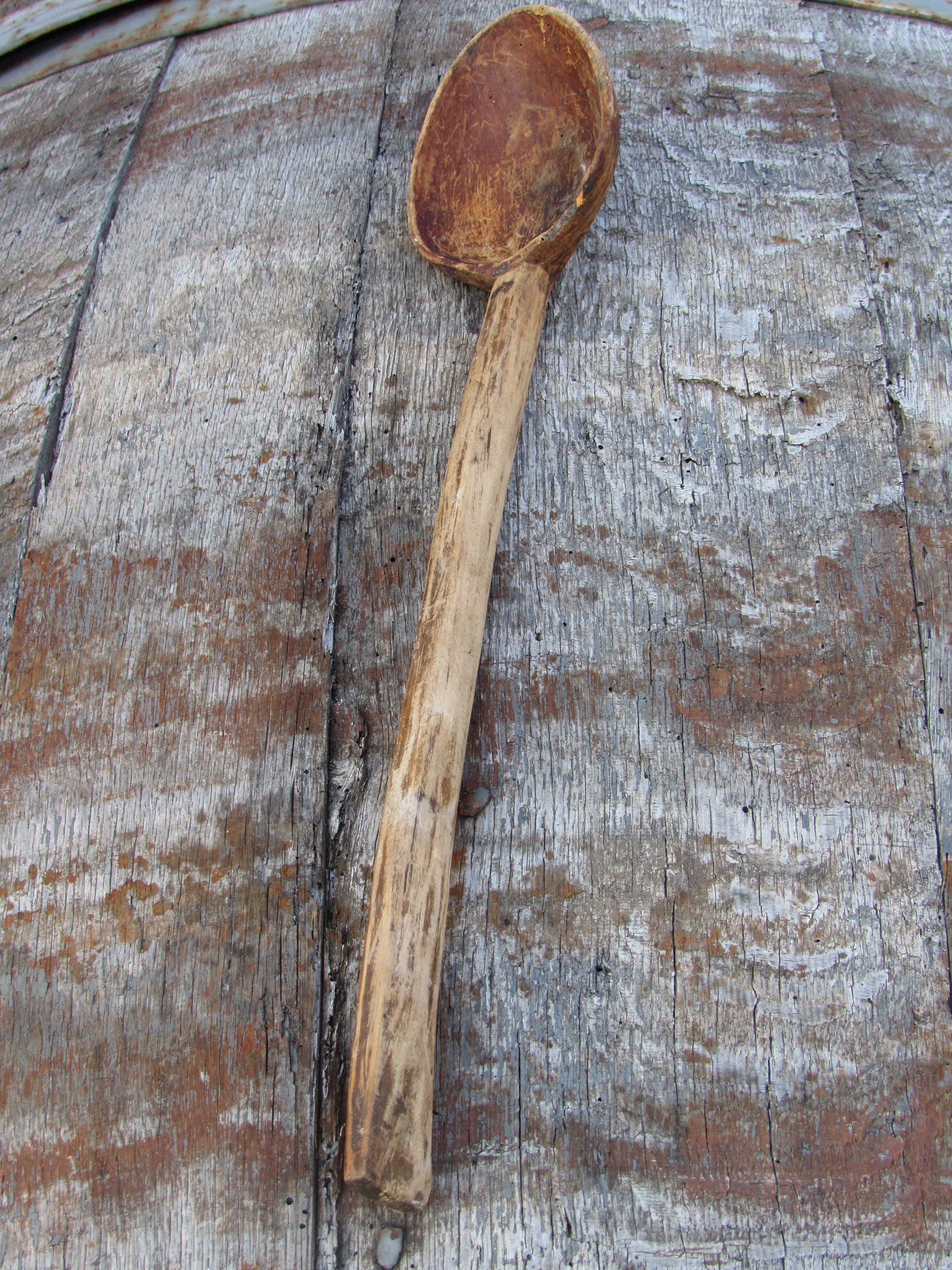 Vintage Wooden Spoon, Old Soup, Hand Carved Ladle, Primitive Wooden ...