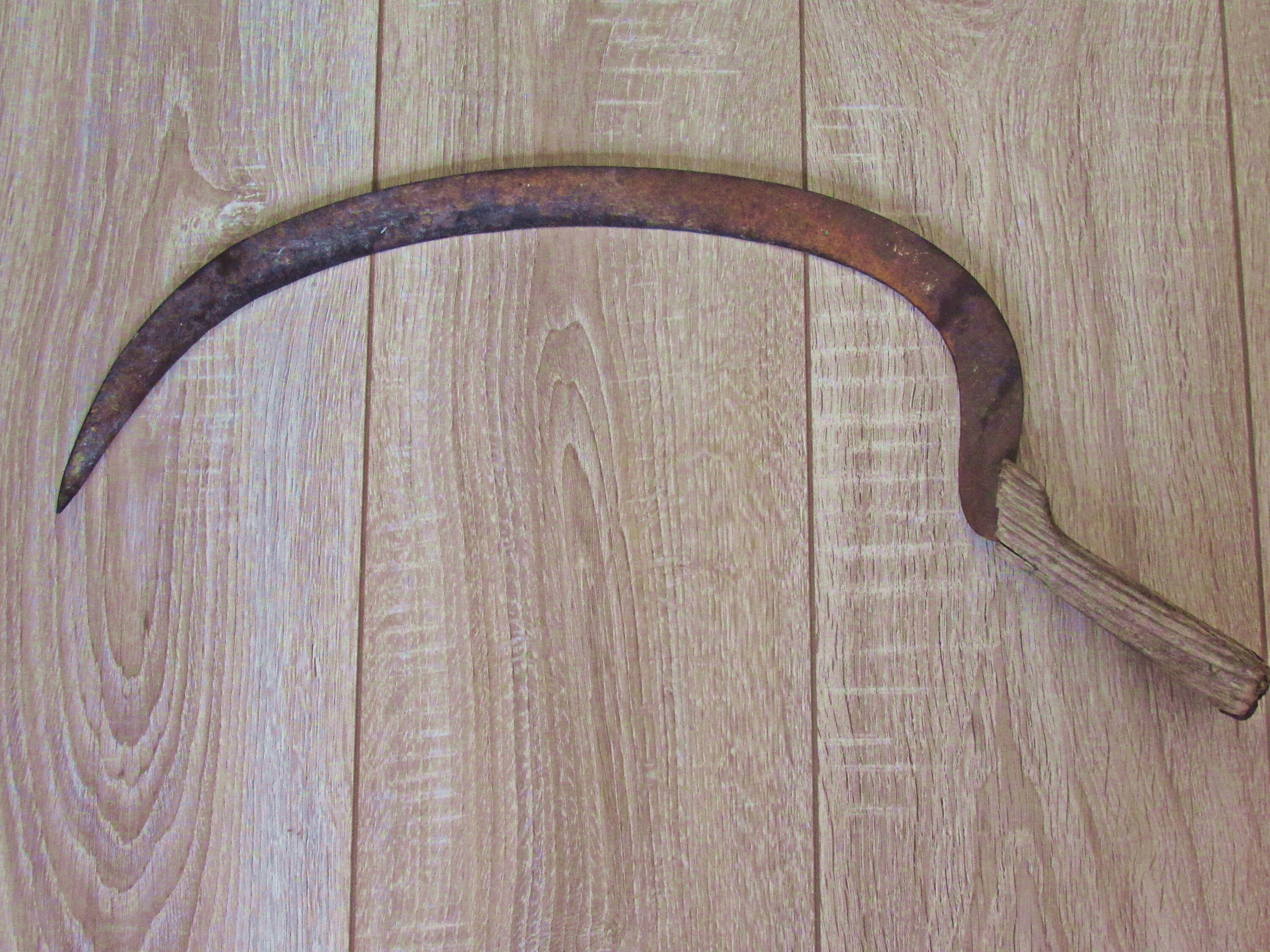Primitive Hand Sickle, Antique Farm Tool, Big Old Sickle, Vintage Hand ...