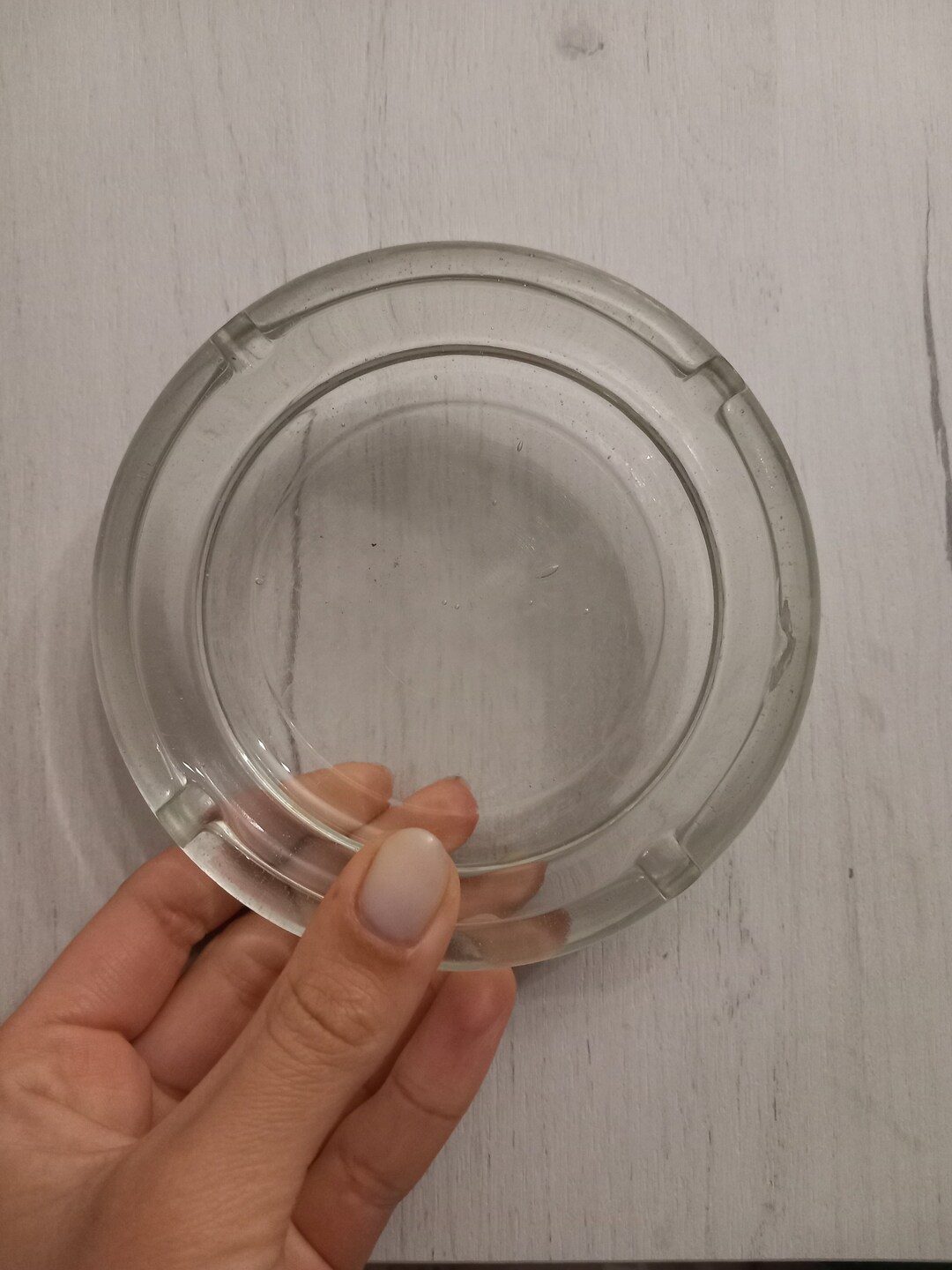 Massive Glass Ashtray, Vintage Ashtray for Thick Cigarettes, Massive ...