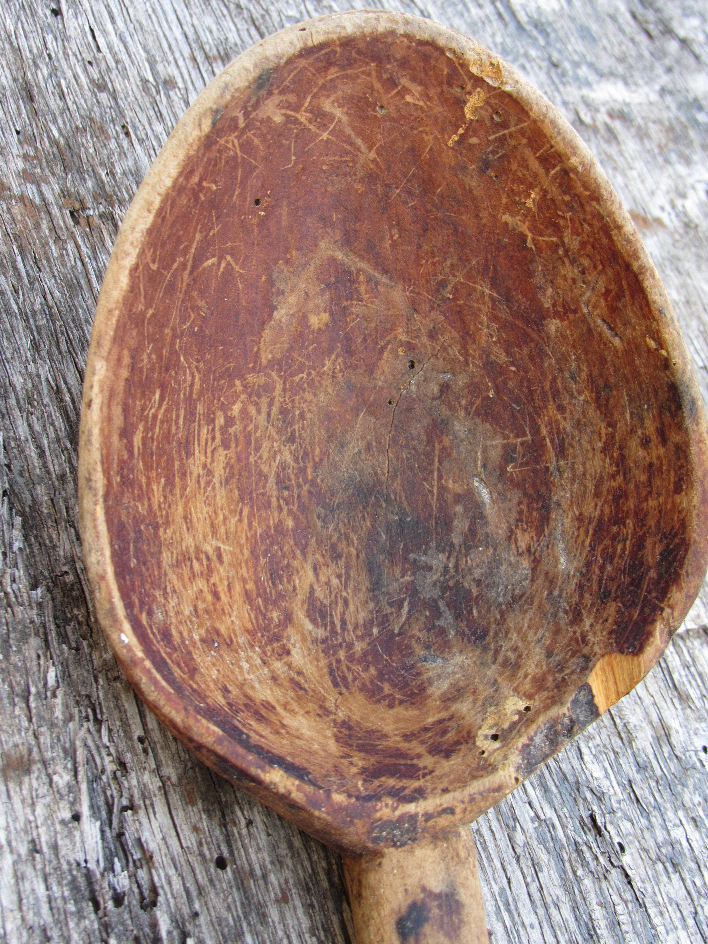 Vintage Wooden Spoon, Old Soup, Hand Carved Ladle, Primitive Wooden ...