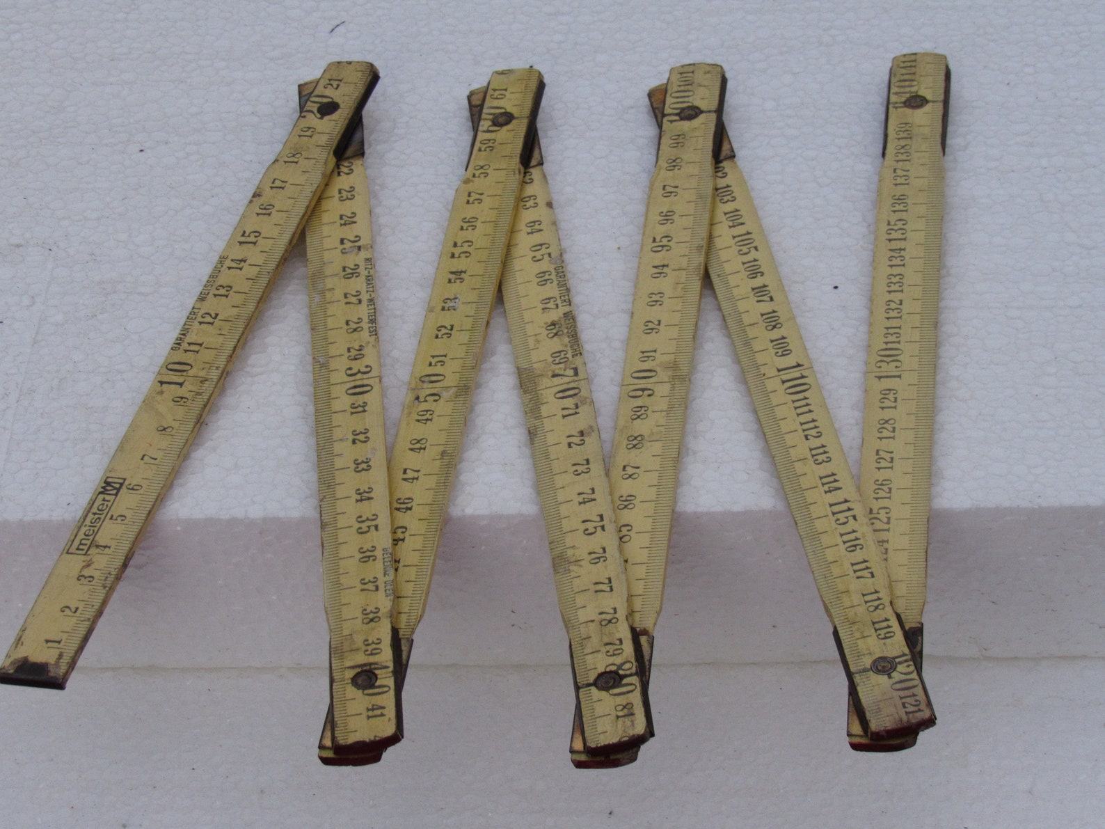 Wood Folding Ruler, Old Meter, Folding Ruler, 2 Meters Ruler, Compact ...