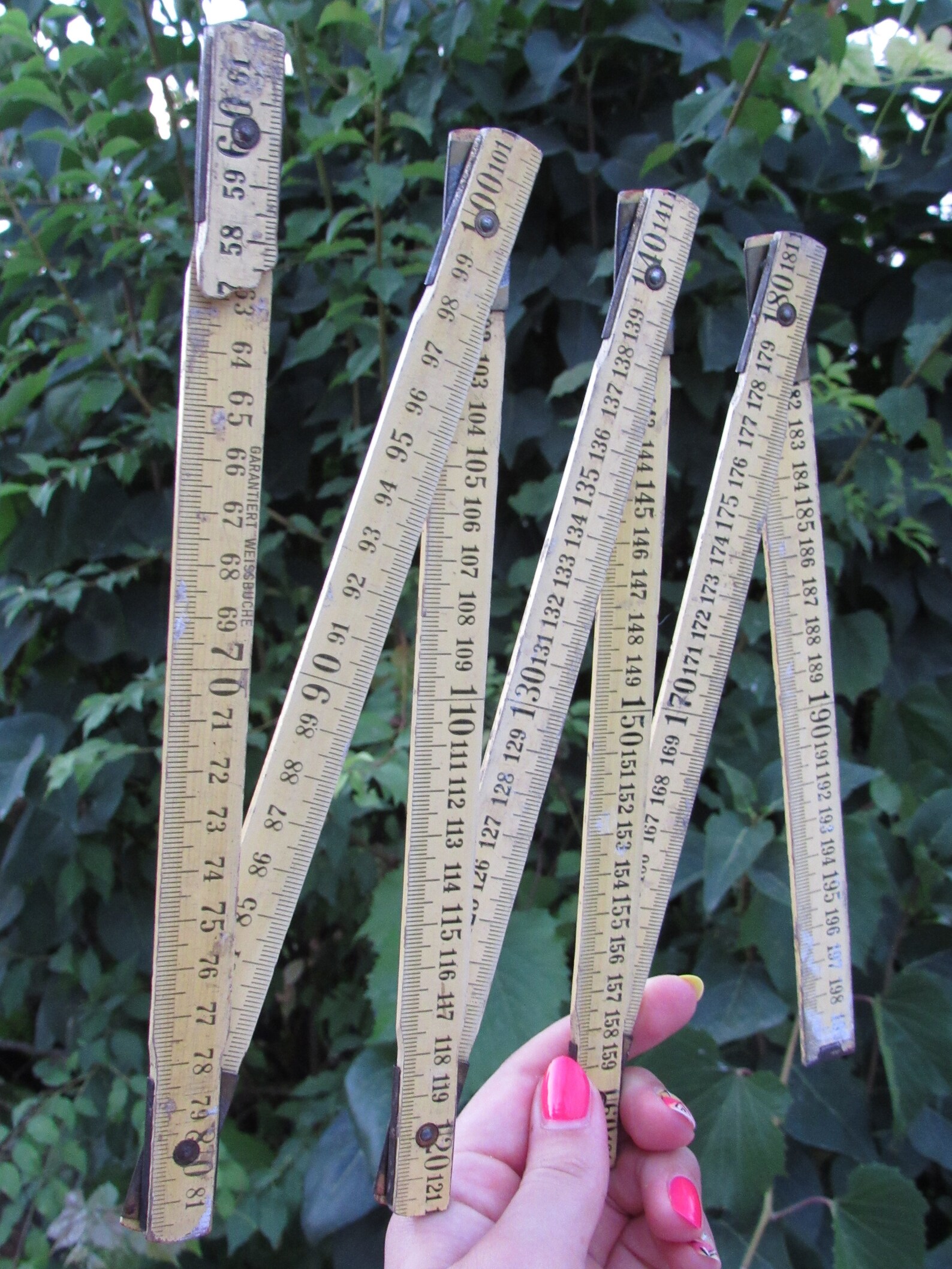 Wood Folding Ruler Old Meter Folding Ruler 2 Meters Ruler | Etsy