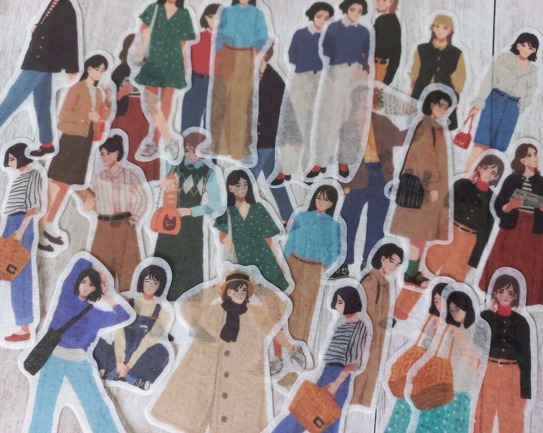 40 Women Stickers Characters Stickers Art Journal - Etsy