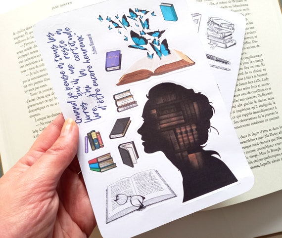 bullet journal Stickers theme books and reading art journal ...
