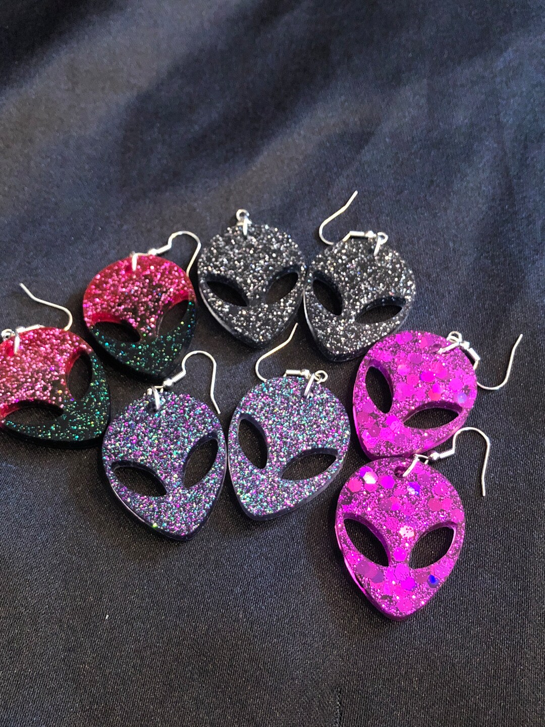 Alien Earrings Resin Earrings Alien Head Earrings Alien - Etsy