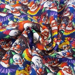 HALLOWEEN CRAZY CLOWNS 100% Cotton Digital Printed Fabric, for ...