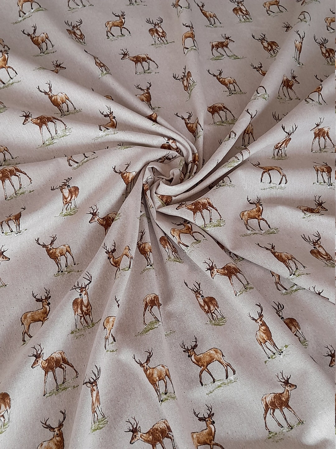 STAGS Linen-style Fabric, GIFT/PRESENT Idea, Crafty Popart, Lightweight ...