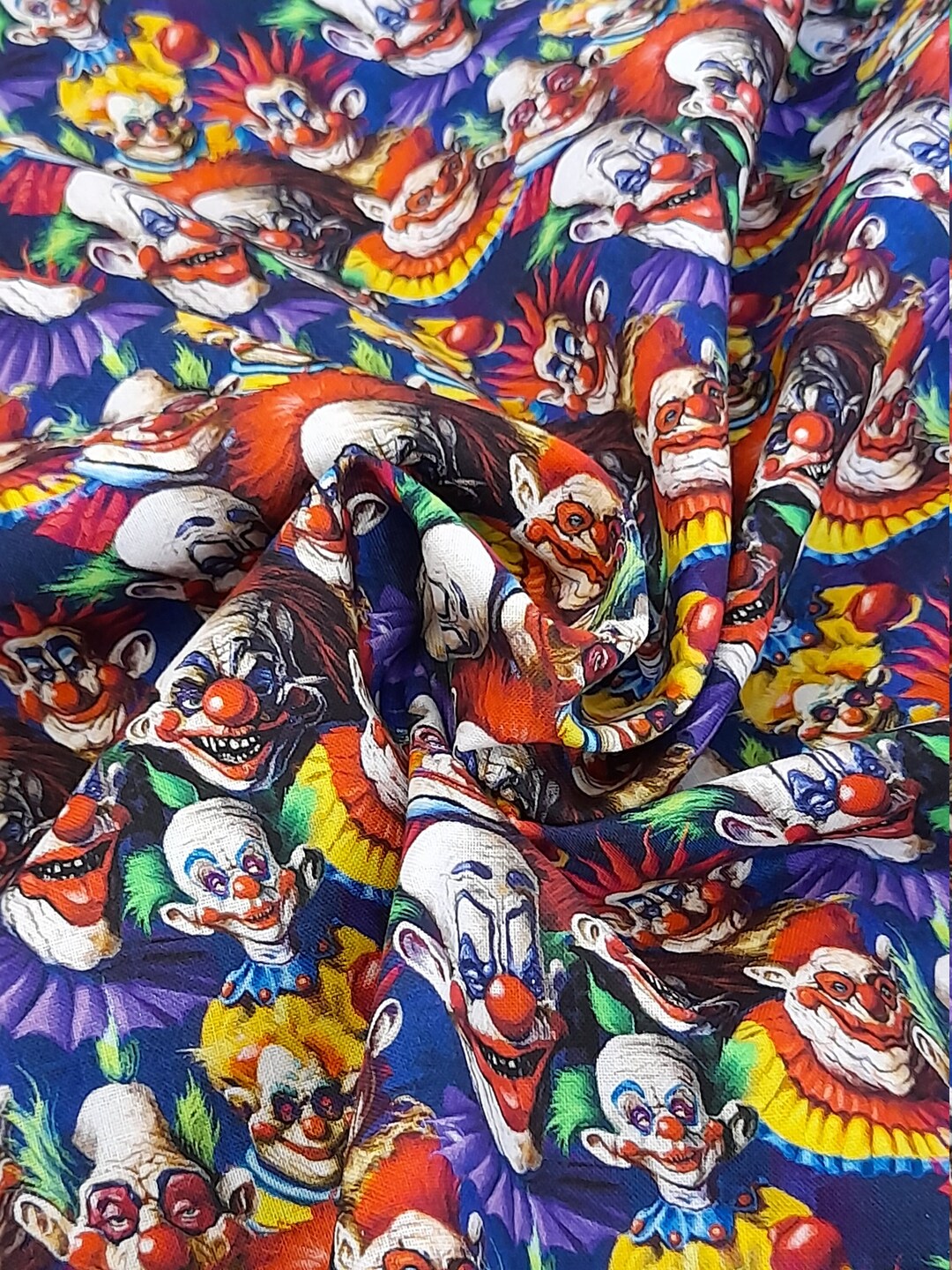 HALLOWEEN CRAZY CLOWNS 100% Cotton Digital Printed Fabric, for ...