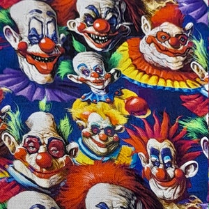 HALLOWEEN CRAZY CLOWNS 100% Cotton Digital Printed Fabric, for ...