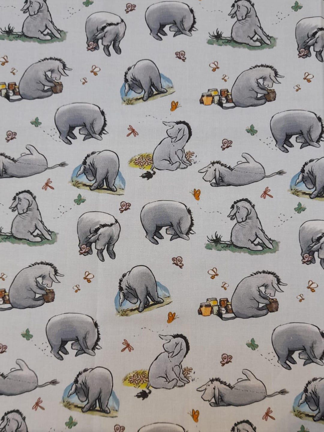 EEYORE 100% WINNIE the POOH Cotton Fabric - Sewing, Patchwork, Gift ...