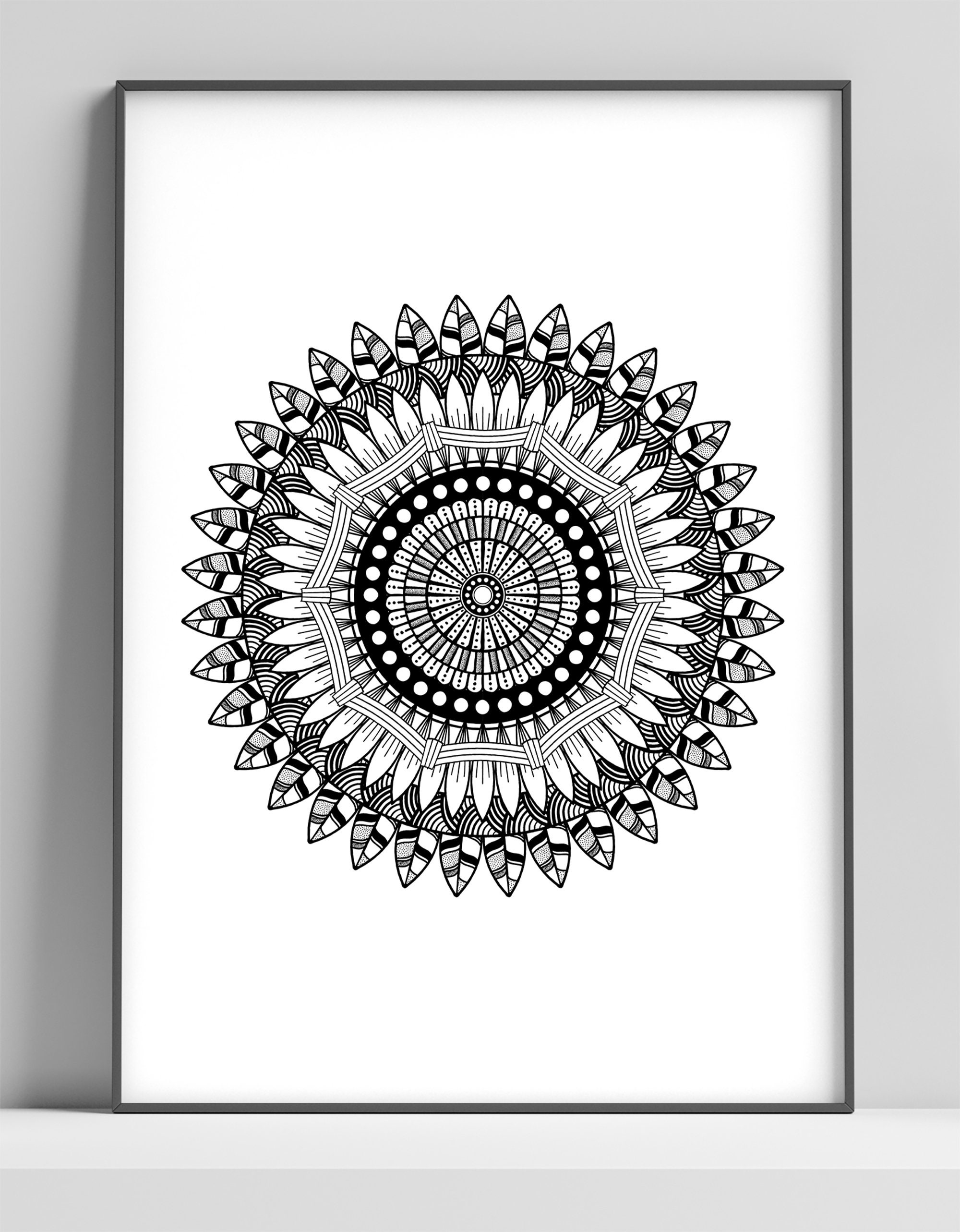 Geometric Circular Pattern Poster, Mandala, Digital Print, Digital ...