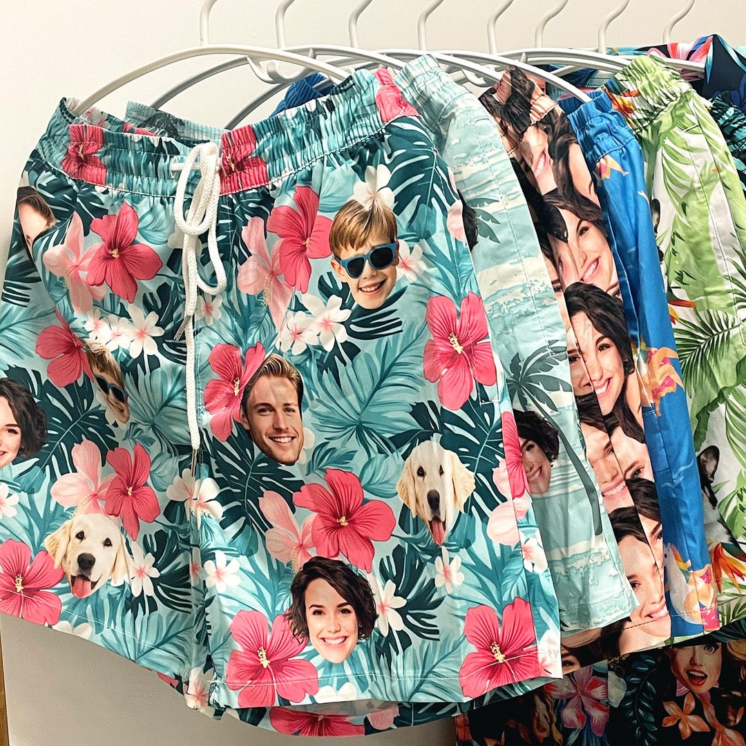 Custom Face Swim Trunks for Men: Personalized Photo Beach Shorts - Etsy